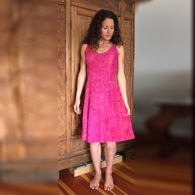 Elastic Batik Sundress knee length